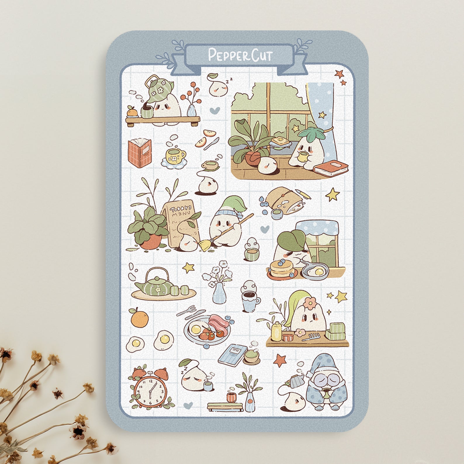 B8. Quiet Morning Sticker Sheet – PepperCut