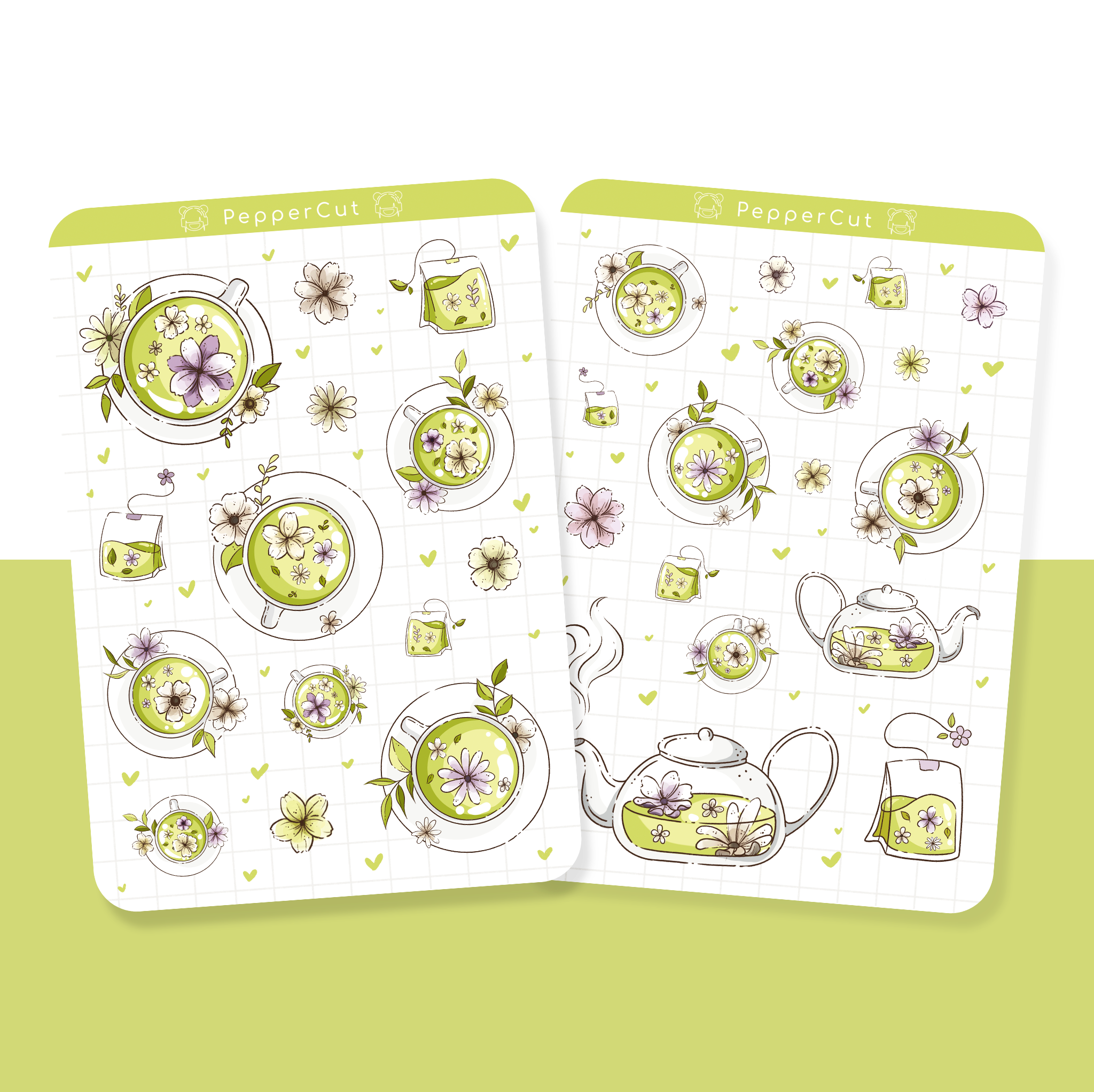 A11. January Tea Theme Sticker Sheet – PepperCut